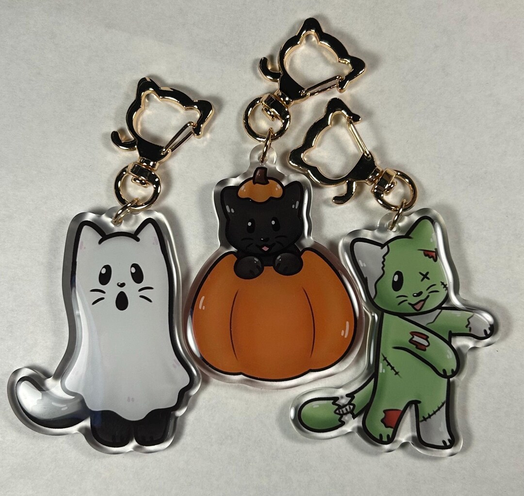 Halloween Cat Keychains ! - Etsy
