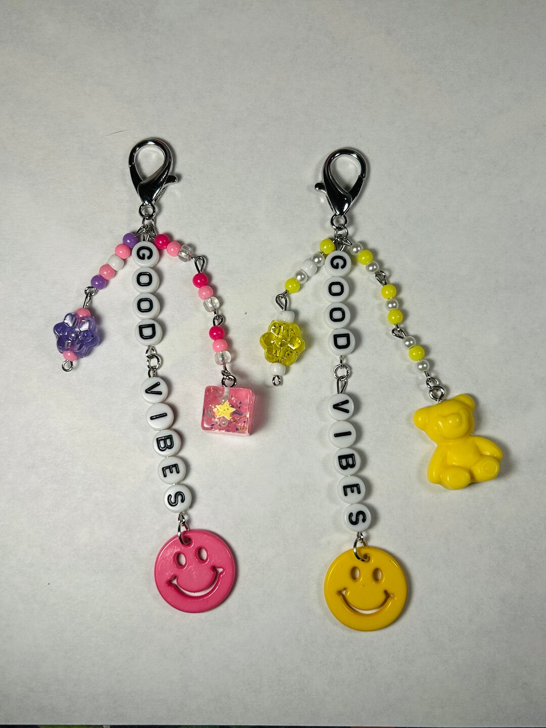 Good Vibes Bead Keychains - Etsy