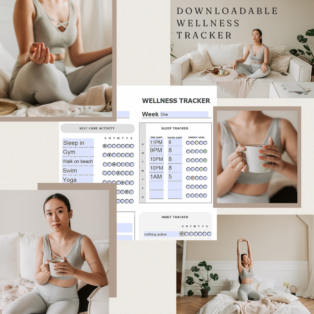 Health and Wellness Tracker Monitor Mental Health Log Physical Activity ...
