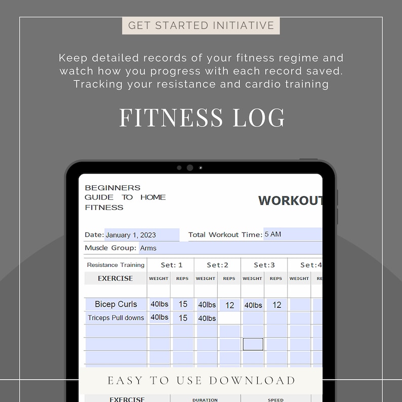 Digital Workout Tracker Printable Daily Exercise Planner Gym Training ...