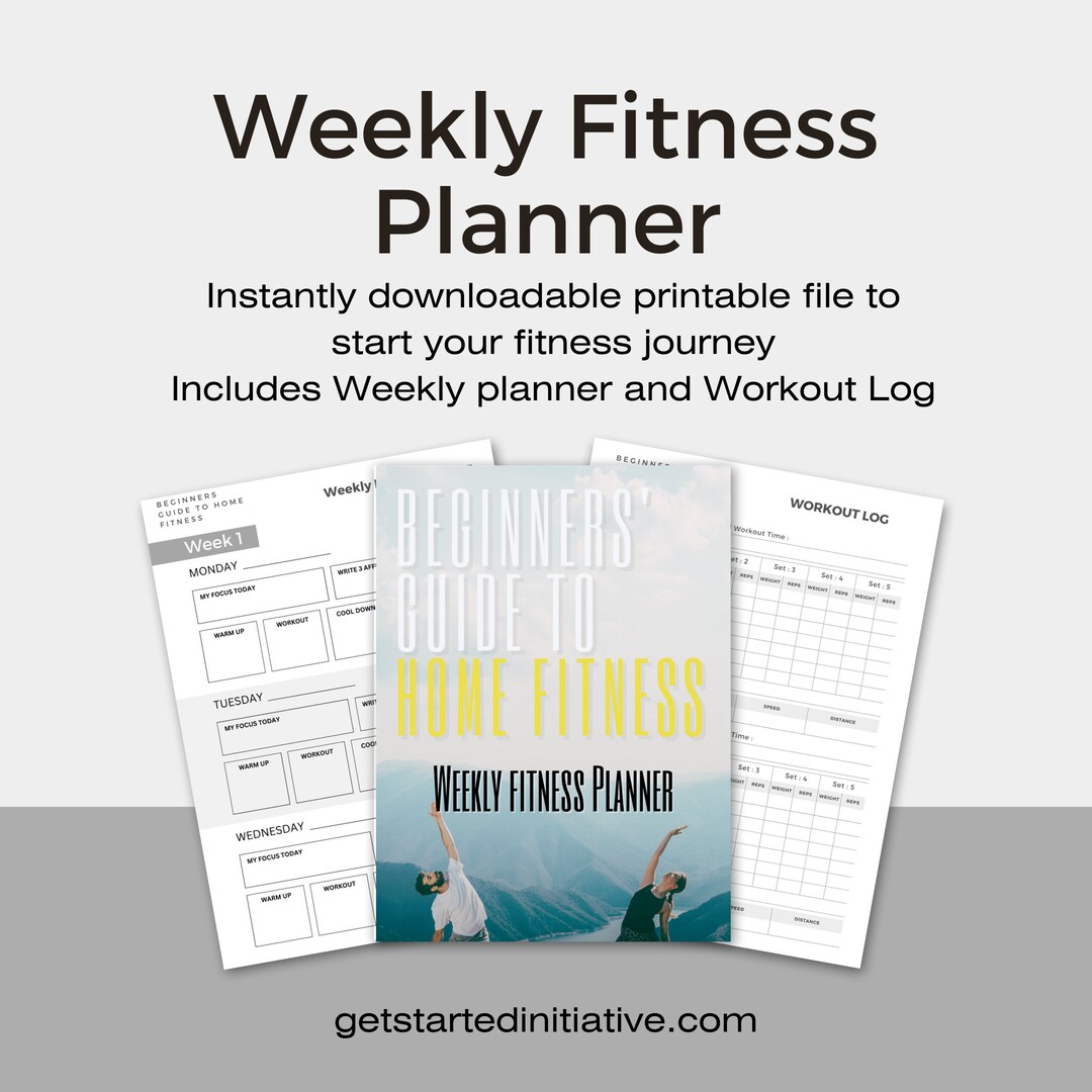 Printable Beginners Weekly Fitness Tracker Daily Exercise Planner Gym ...