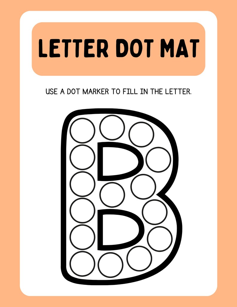 Colorful Playful Alphabet Dot Mat Worksheets - Etsy