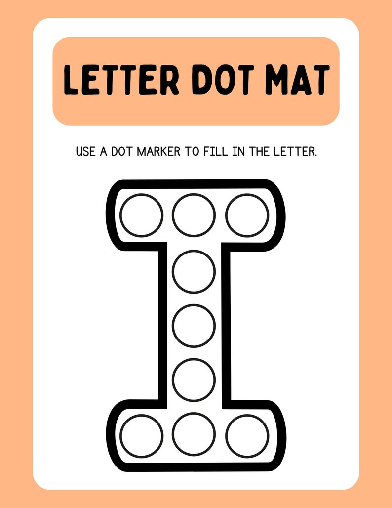 Colorful Playful Alphabet Dot Mat Worksheets - Etsy