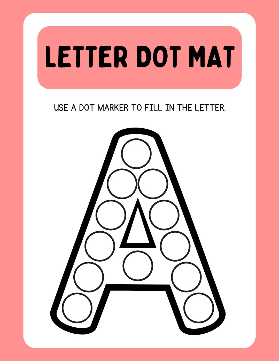 Colorful Playful Alphabet Dot Mat Worksheets - Etsy