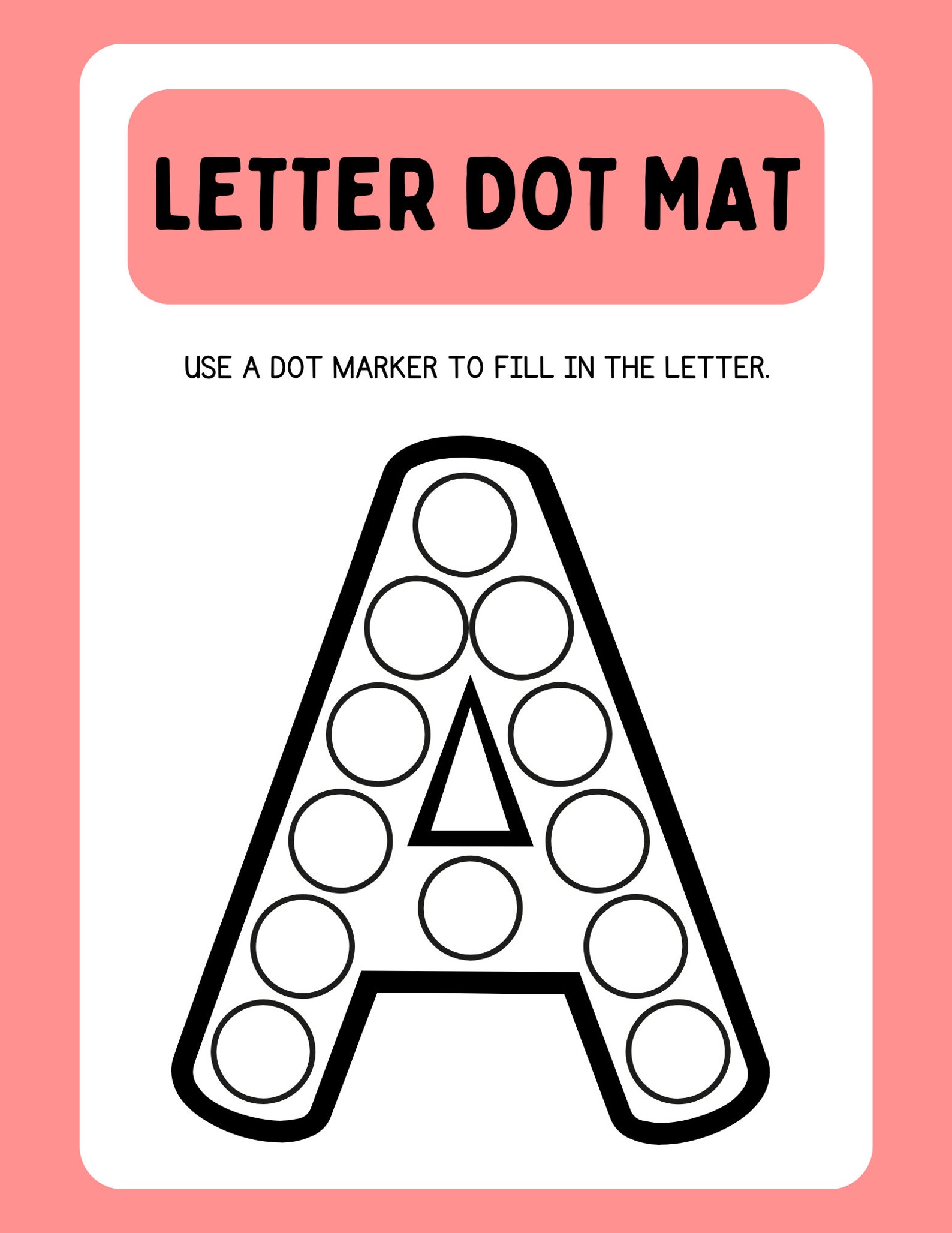 Colorful Playful Alphabet Dot Mat Worksheets - Etsy