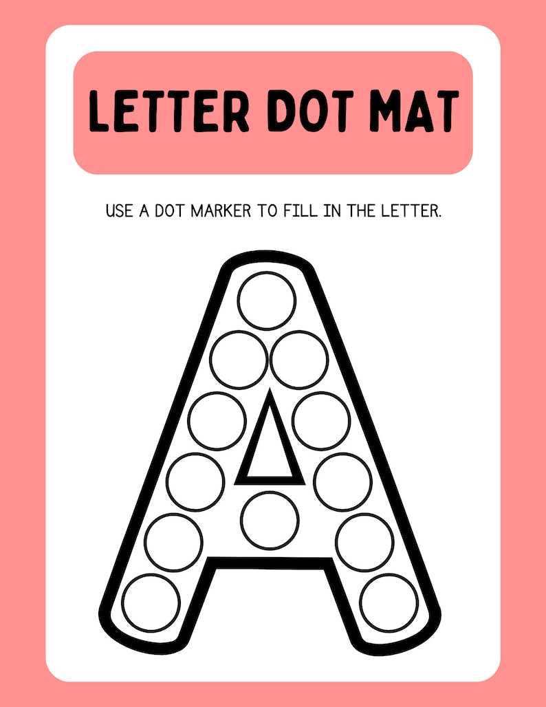 Colorful Playful Alphabet Dot Mat Worksheets - Etsy