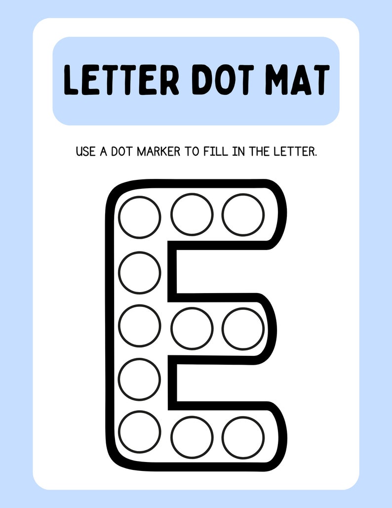 Colorful Playful Alphabet Dot Mat Worksheets - Etsy