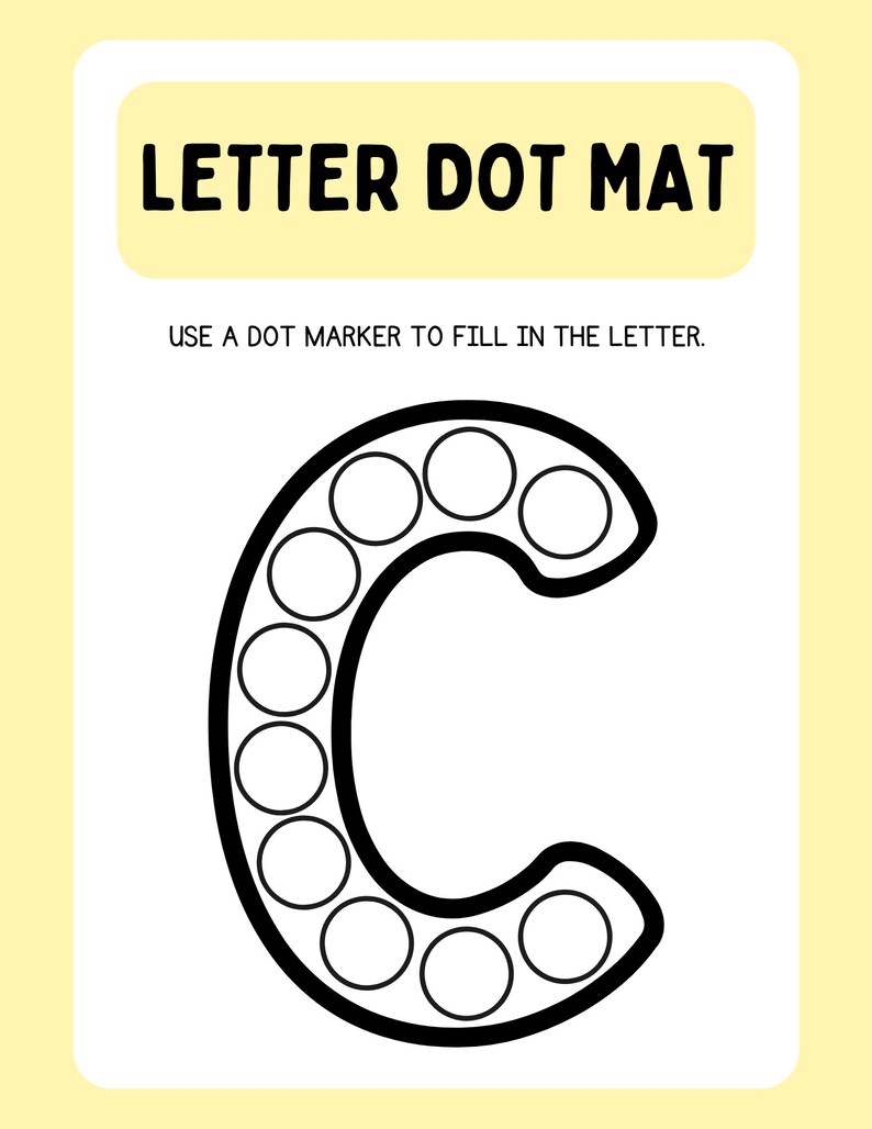 Colorful Playful Alphabet Dot Mat Worksheets - Etsy