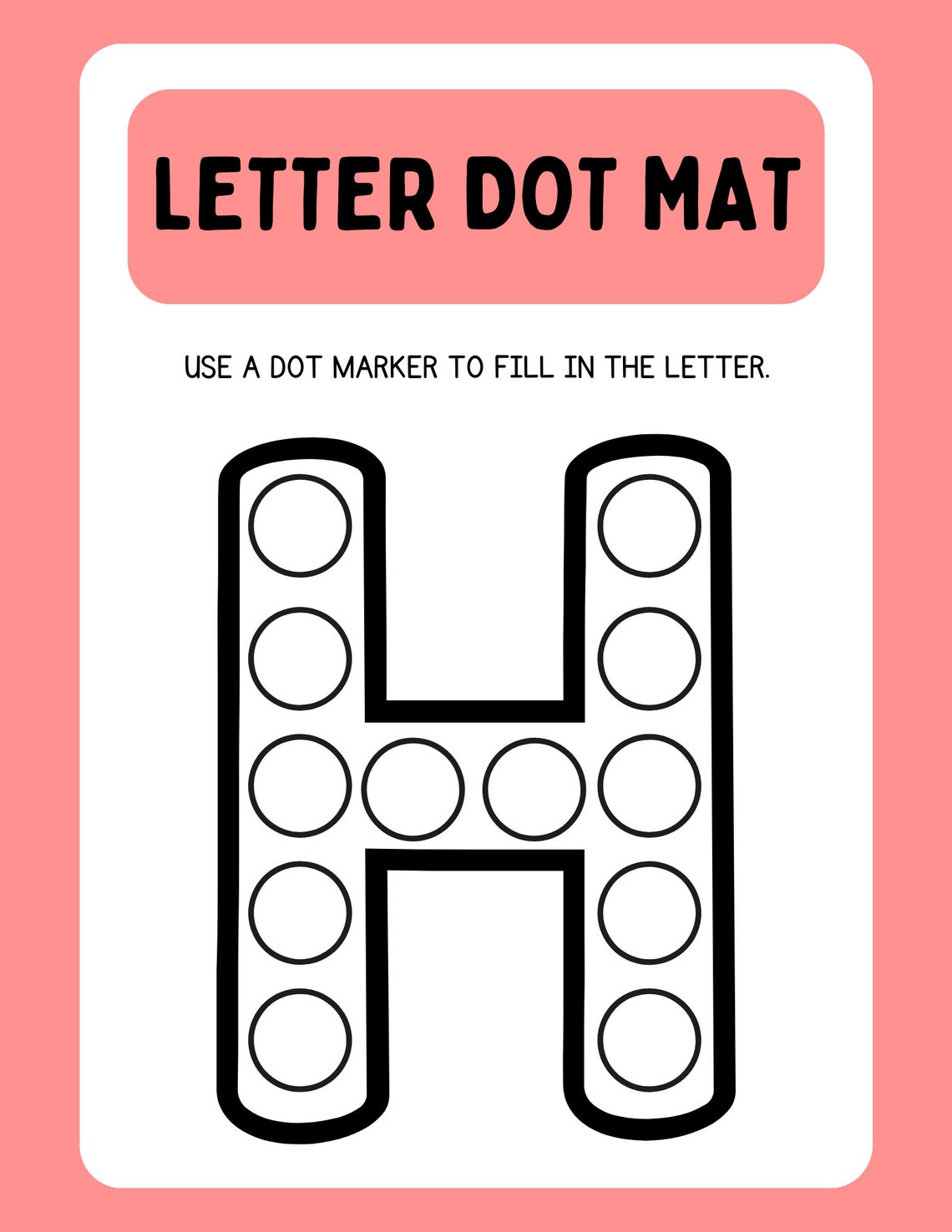Colorful Playful Alphabet Dot Mat Worksheets - Etsy