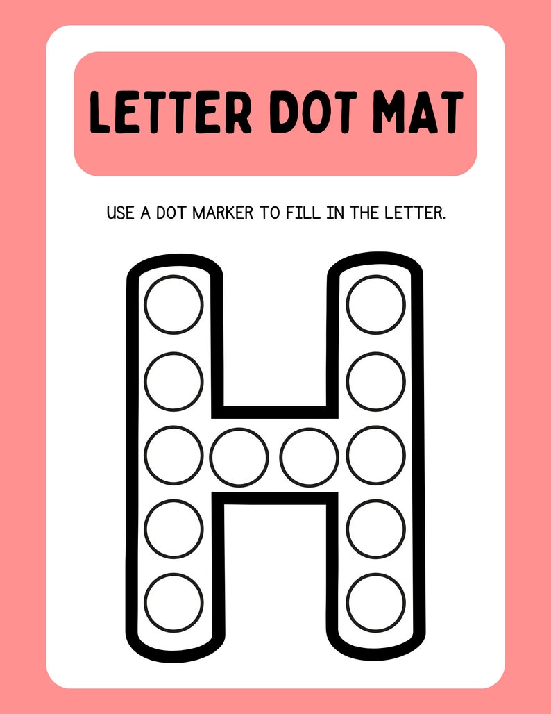 Colorful Playful Alphabet Dot Mat Worksheets - Etsy