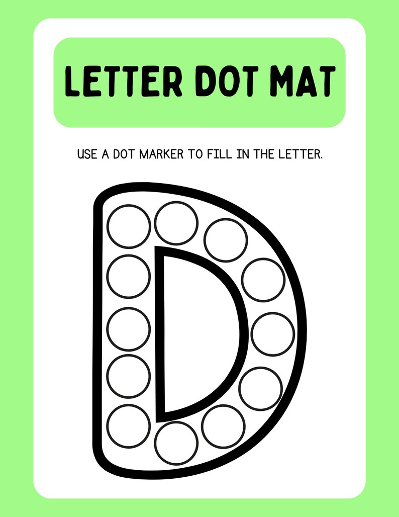 Colorful Playful Alphabet Dot Mat Worksheets - Etsy