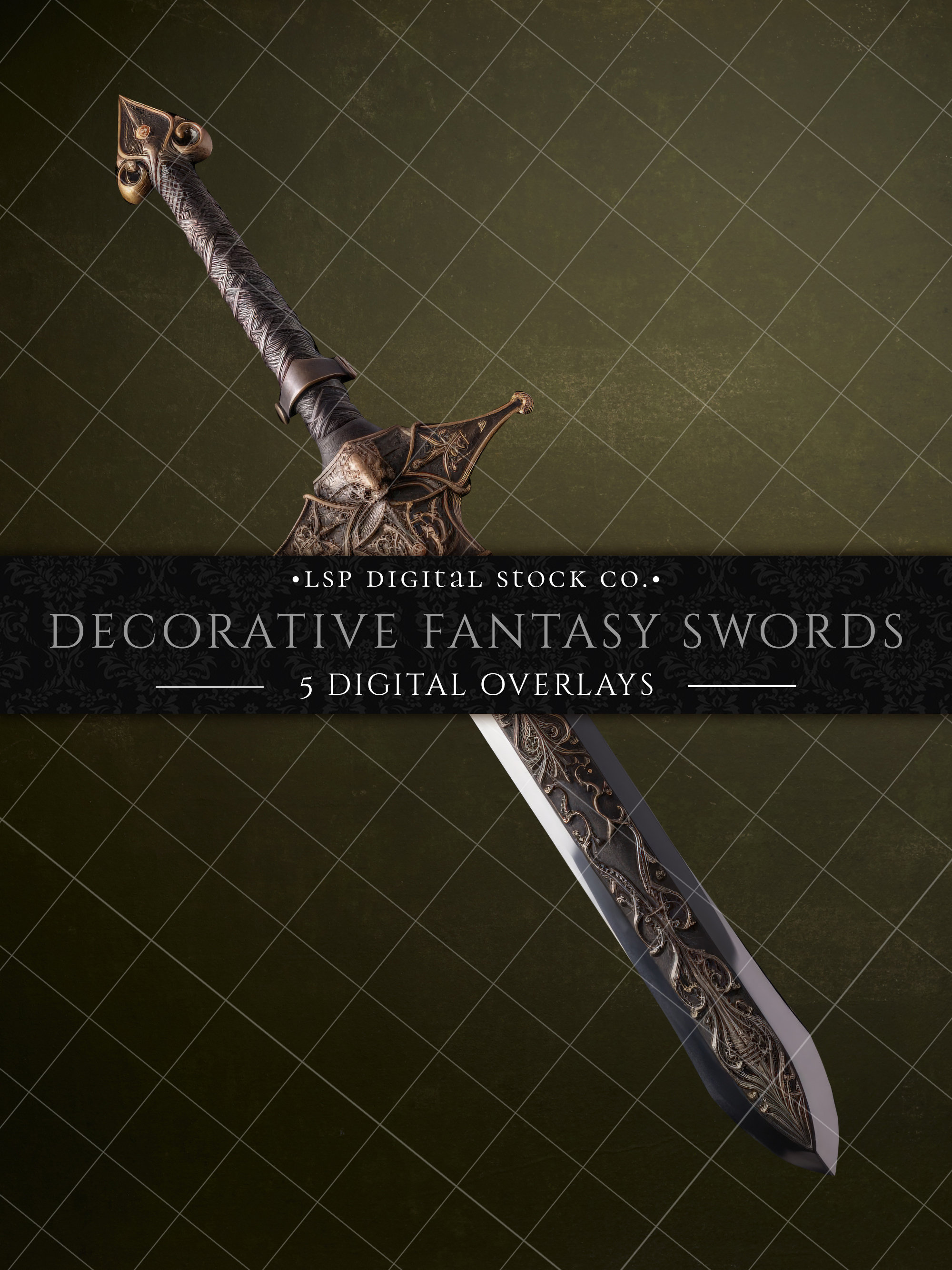 5 Decorative Fantasy Swords Photoshop Overlays - Etsy