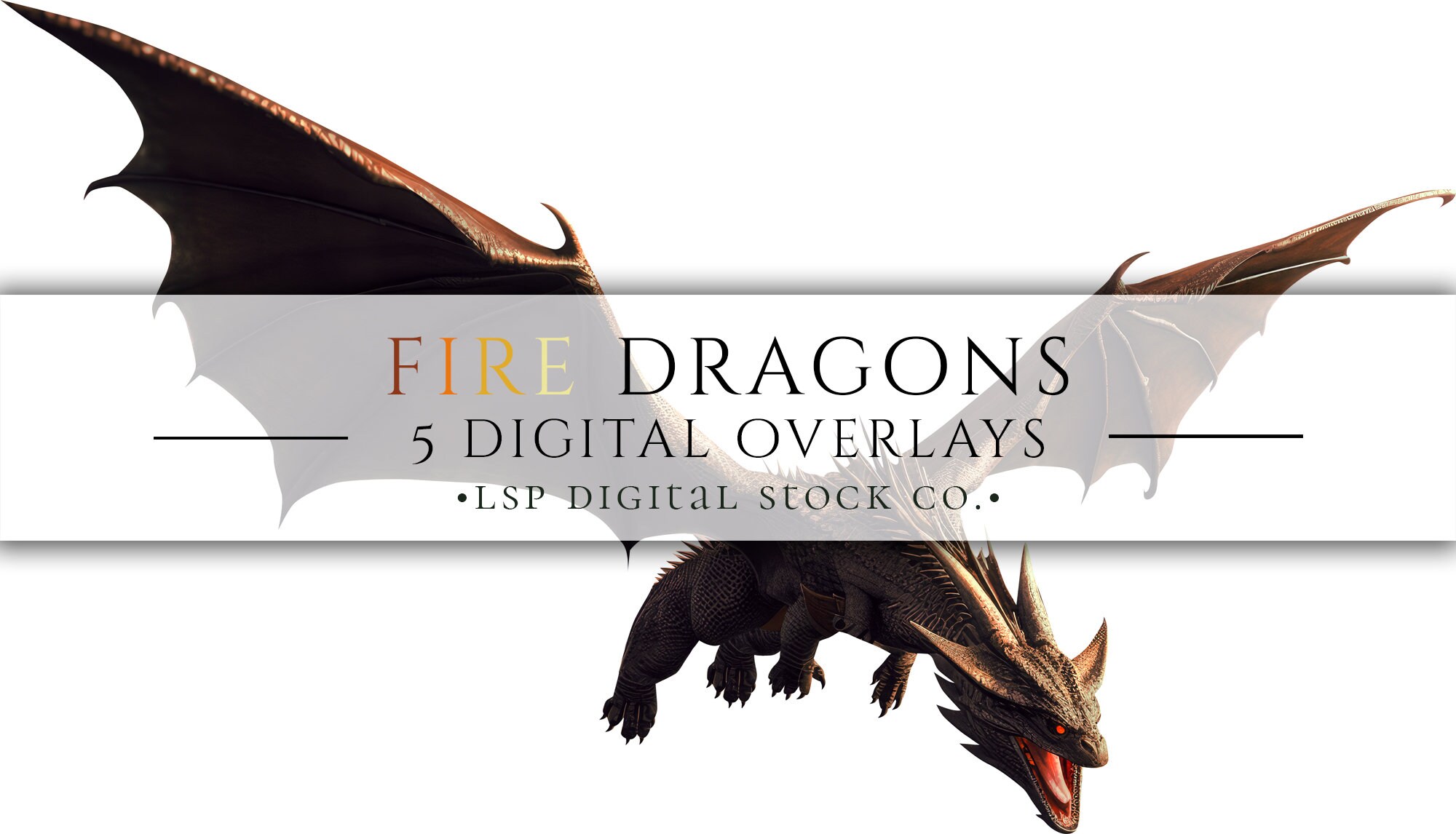 Fire Dragons 5 Digital Overlays, Fantasy Overlays, Magical, Digital ...