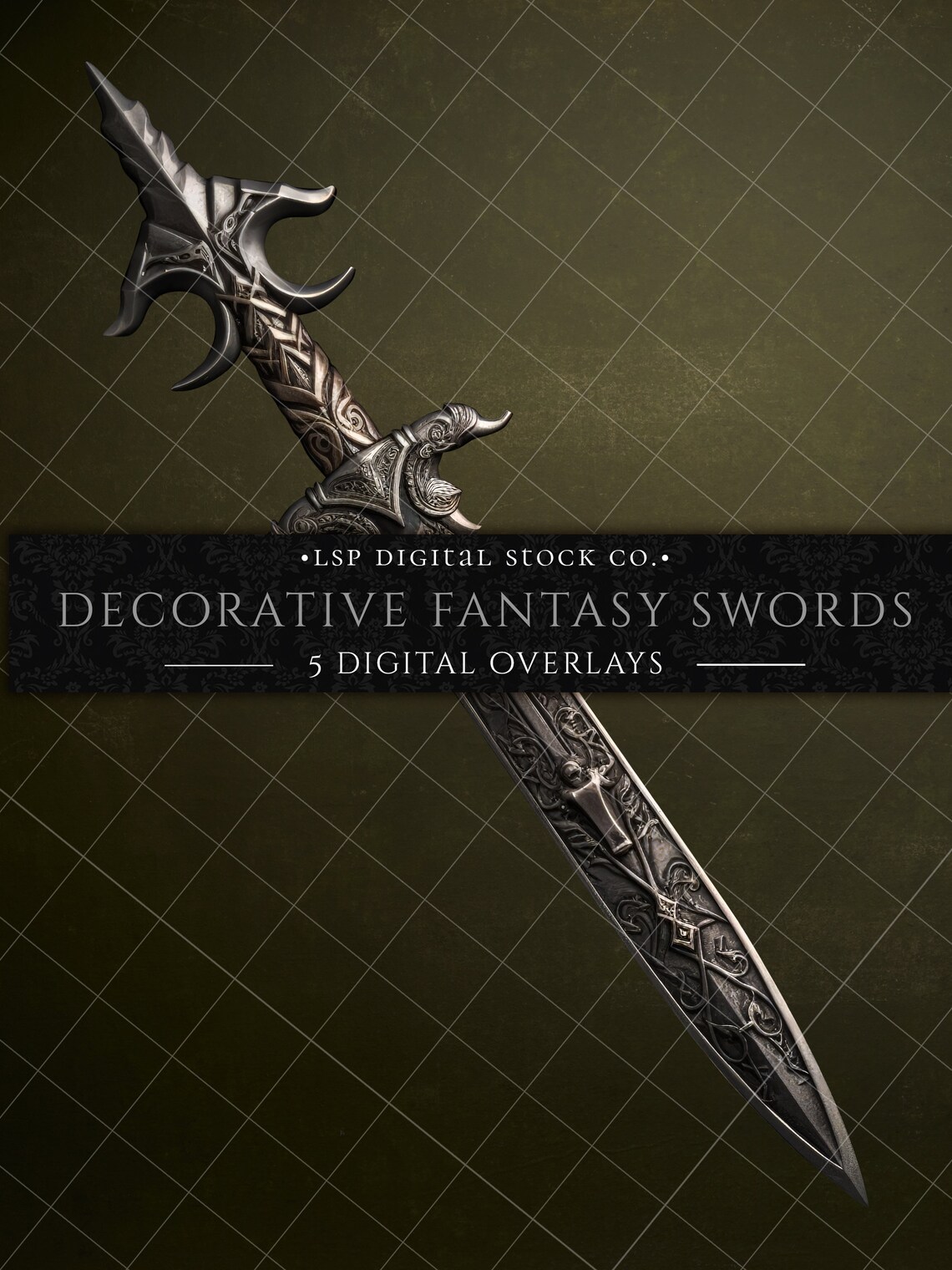 5 Decorative Fantasy Swords Photoshop Overlays - Etsy