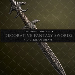 5 Decorative Fantasy Swords Photoshop Overlays - Etsy