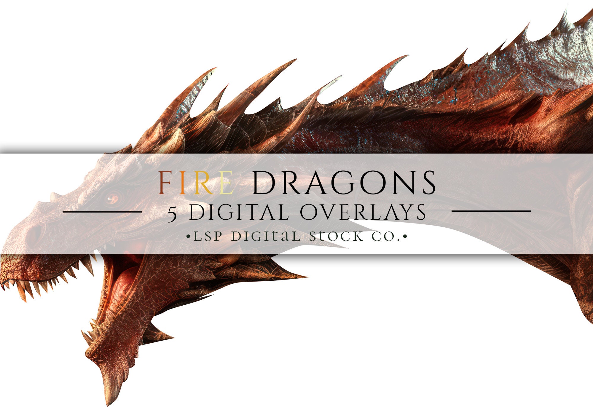 Fire Dragons 5 Digital Overlays, Fantasy Overlays, Magical, Digital ...