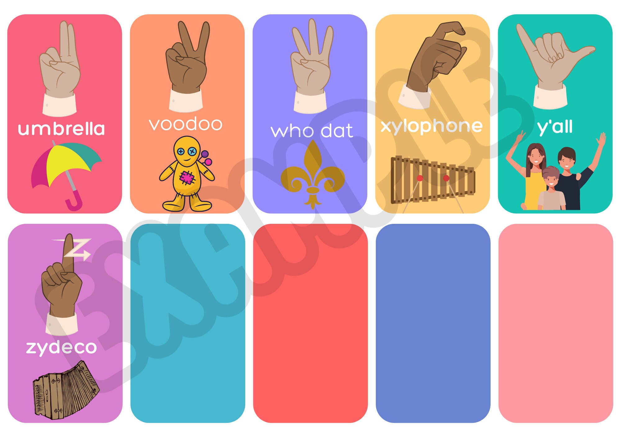ASL Louisiana ABC Flashcards - Etsy