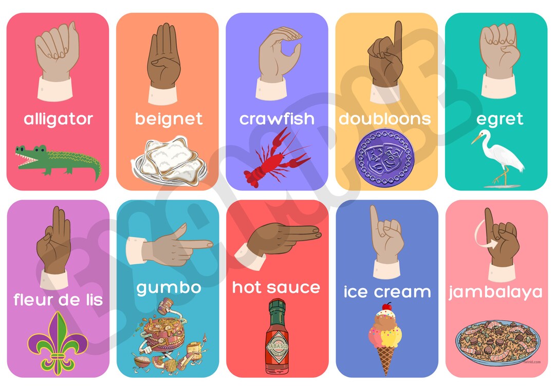 ASL Louisiana ABC Flashcards - Etsy
