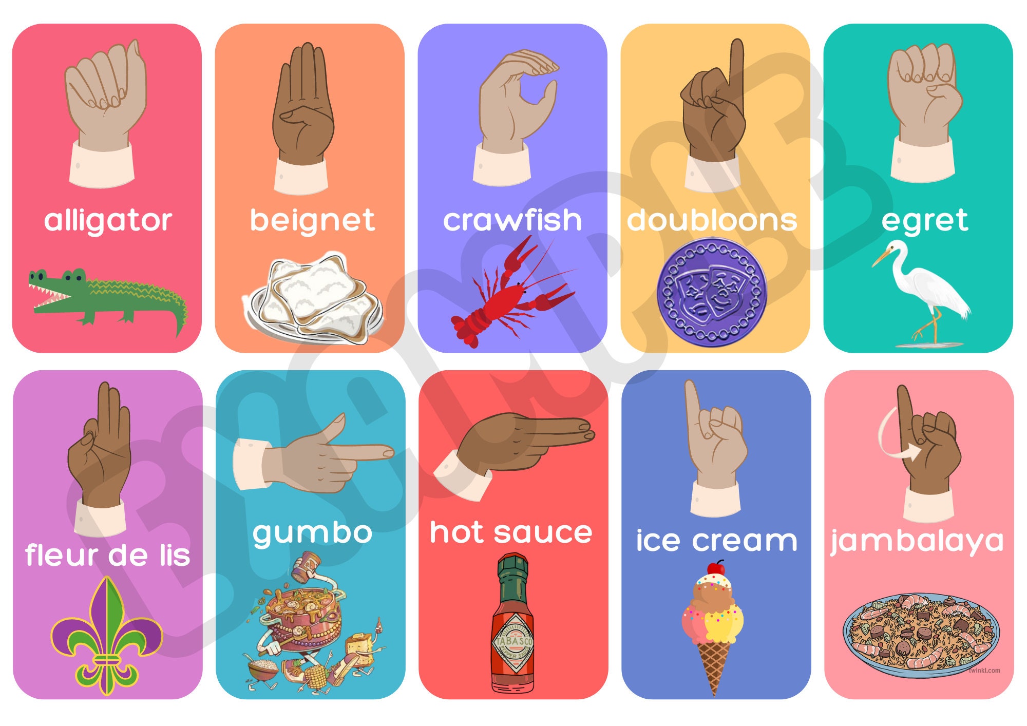ASL Louisiana ABC Flashcards - Etsy
