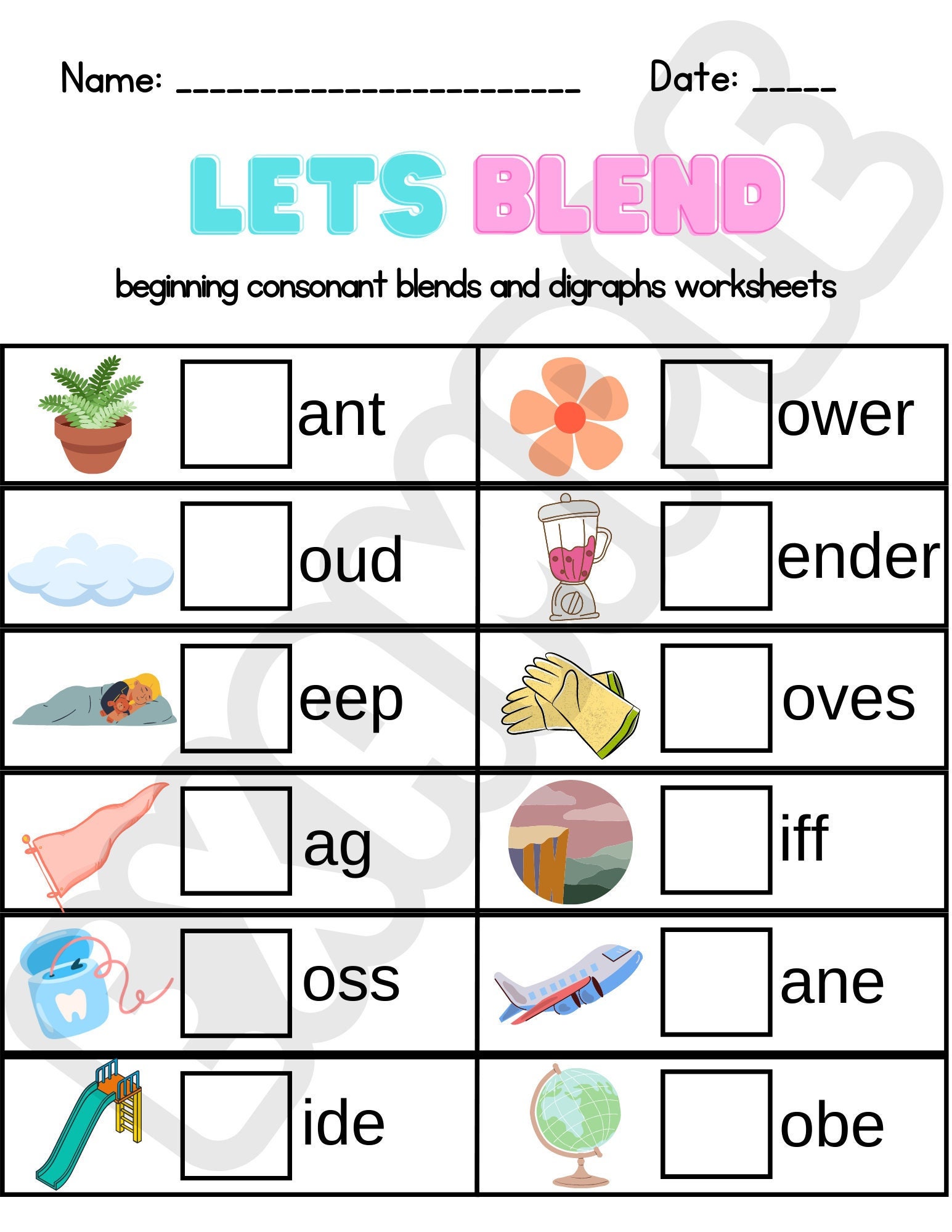 Beginning Consonant Blends - Etsy