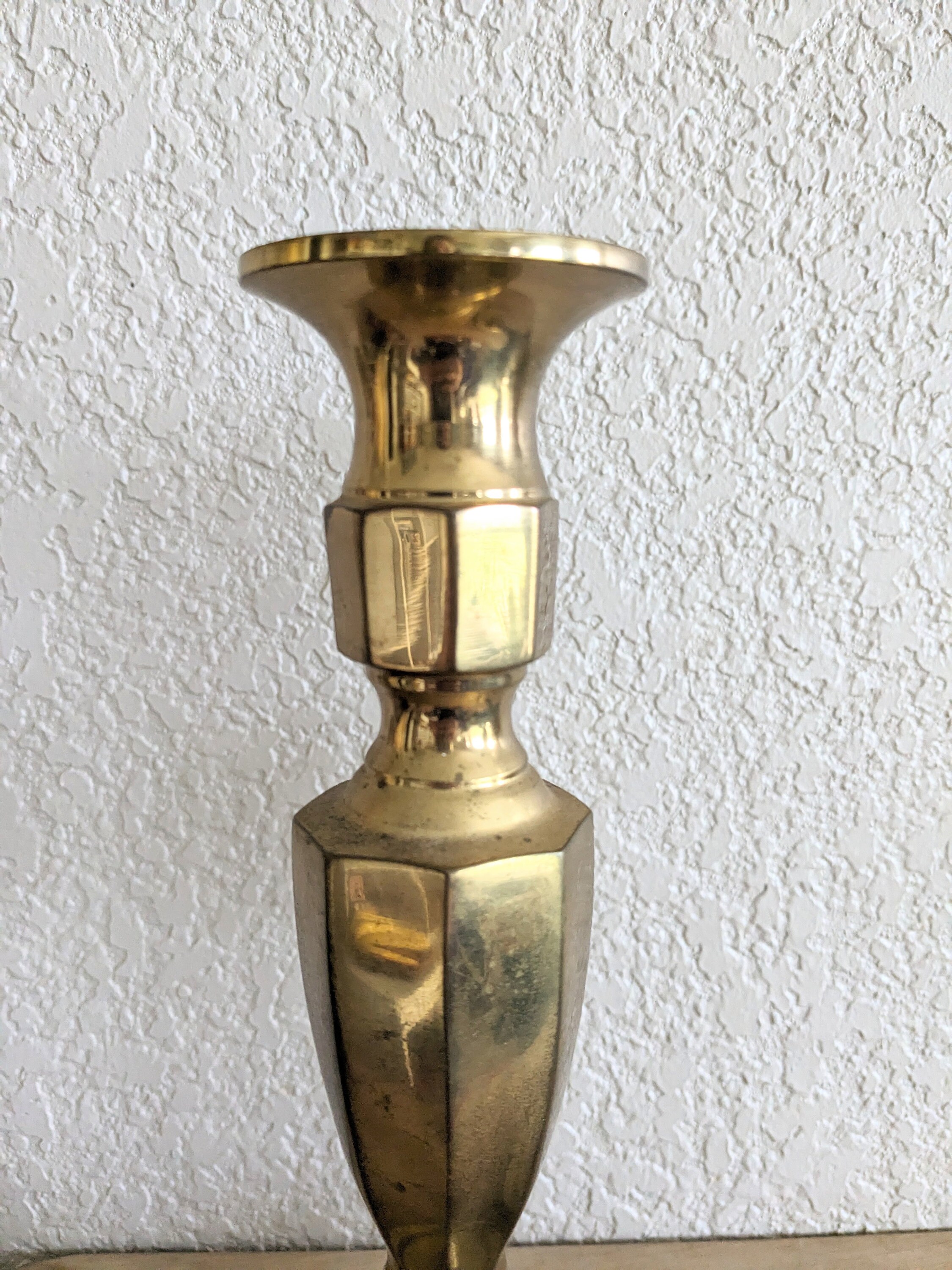 Vintage Large Brass Candlestick Holders Set of Two Gold Candle Stick ...