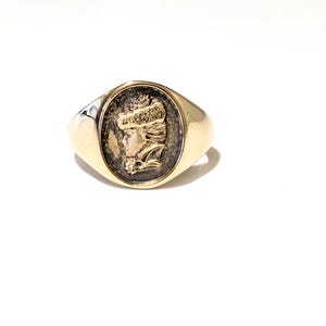Vintage Avon 18k HGE Ring Victorian Lady Signet Woman Silhouette Cameo ...