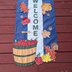 Large Fall Autumn Flag Welcome Banner Yard Garden Sign House Outside ...