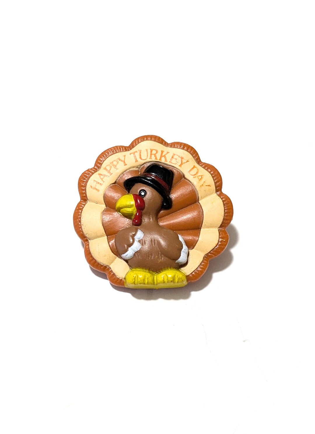 Vintage RUSS Thanksgiving Pin Happy Turkey Day Brooch - Etsy
