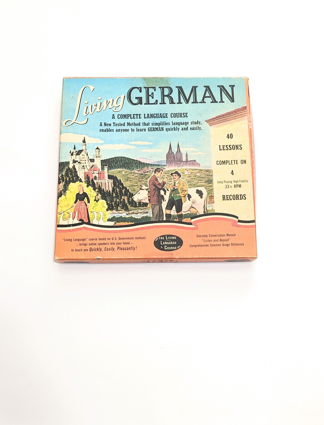 Vintage 1950s Living German Vinyl Record Complete Language Course Learn ...
