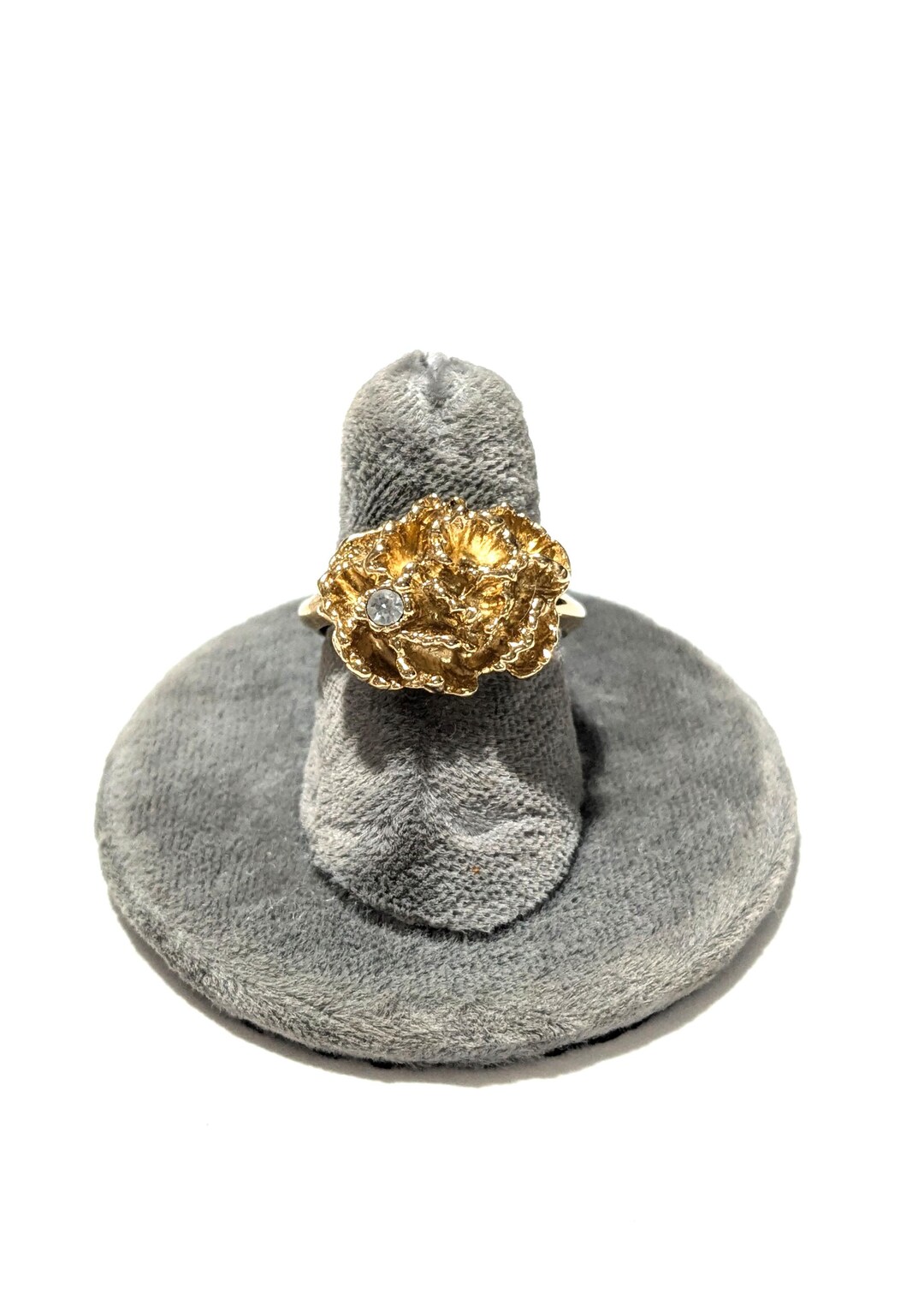 Vintage 70s Avon Ring Carnation Flower With Rhinestone Accent MCM ...