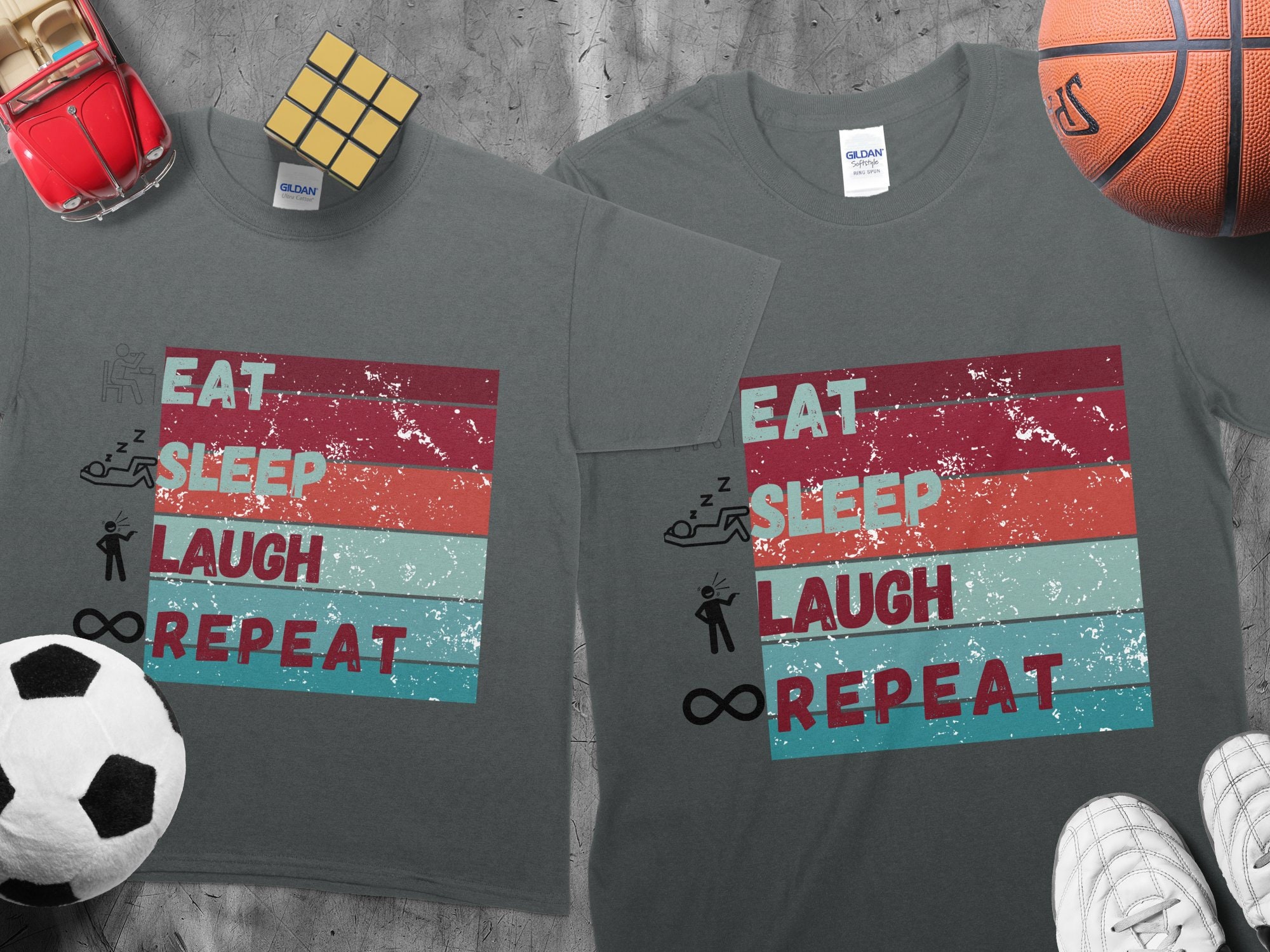 Eat, Sleep, Laugh, Repeat Tee Joy Seeker's Shirt Happiness Gear - Etsy