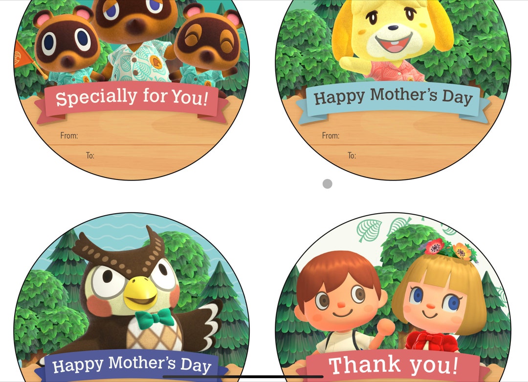 Animal Crossing Card Kit (mothers Day Cards / Placement Kits and More ...