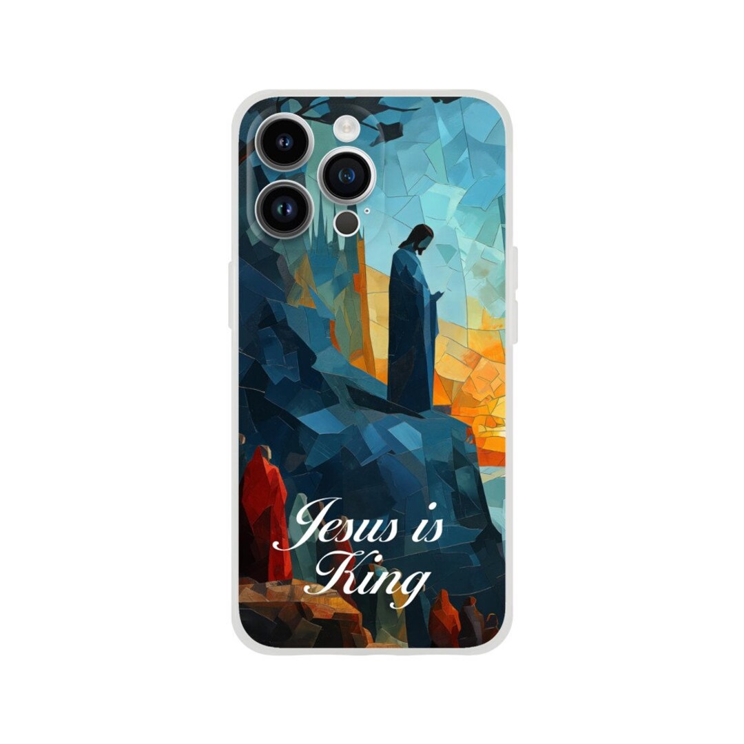 Jesus is King Religious Faith Aesthetic Christian Flexi Phone Cover ...