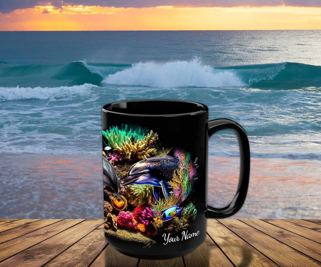 Dolphin Mug, Dolphins Mug, Weko Beach, Laguna Beach, Tall Coffee Mug ...