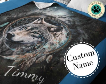 Personalized Wolf Blanket Teenage Girl Room Decor Wolf Lover - Etsy