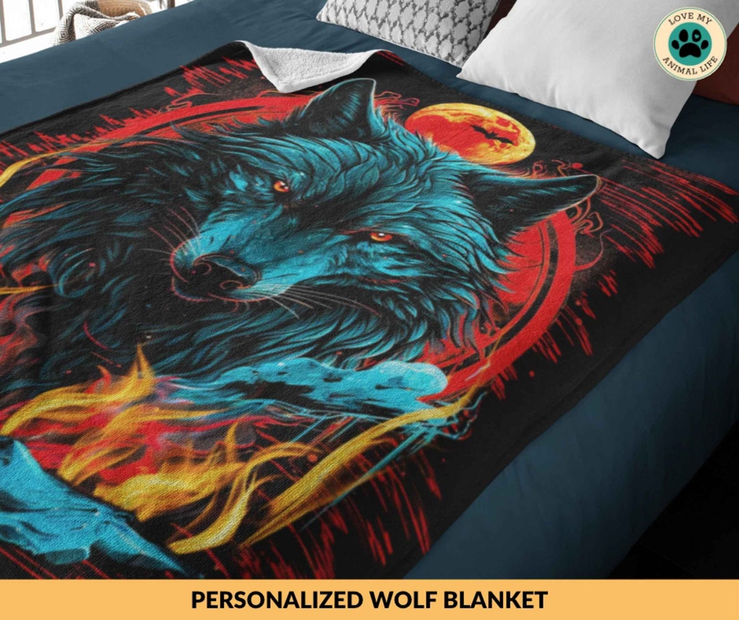 Wolf Blanket, Fire and Water, Teenage Boy Gifts, Lap Blankets ...