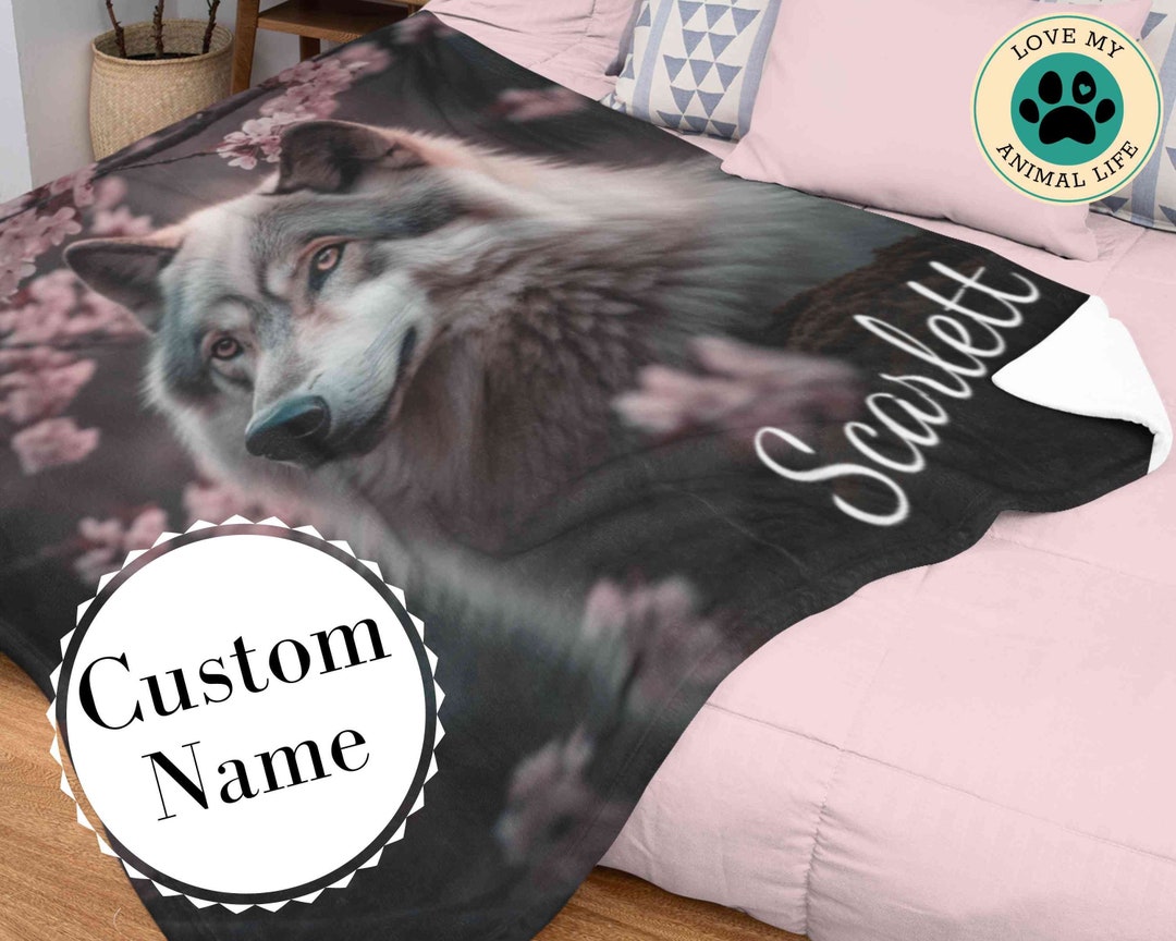 Personalized Wolf Blanket, Teenage Girl Room Decor, Wolf Lover Gift ...
