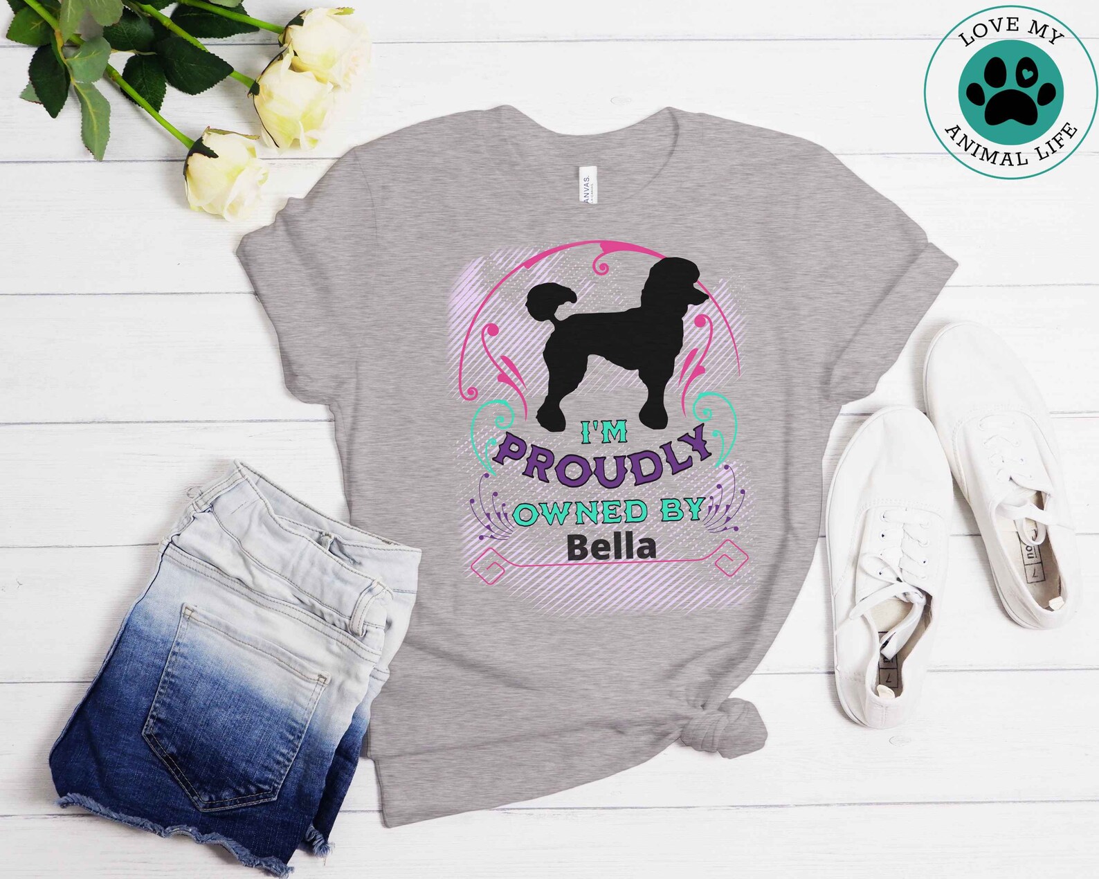 Poodle Shirt, Personalized Poodle Shirt, Poodle Mom, Customized Dog ...