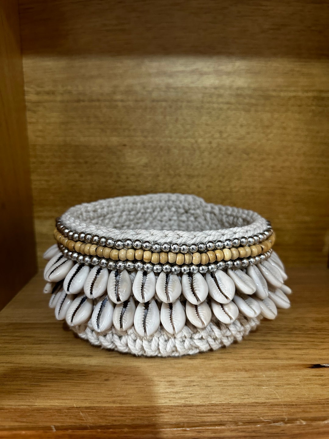 Beautiful Woven, Seashell Basket - Etsy