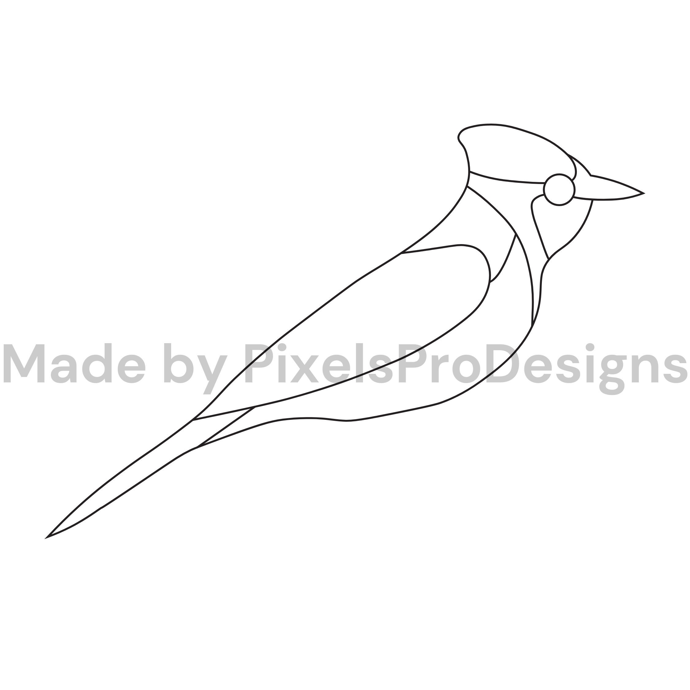 Digital Pattern Blue Jay Stained Glass Suncatcher Printable Bird ...