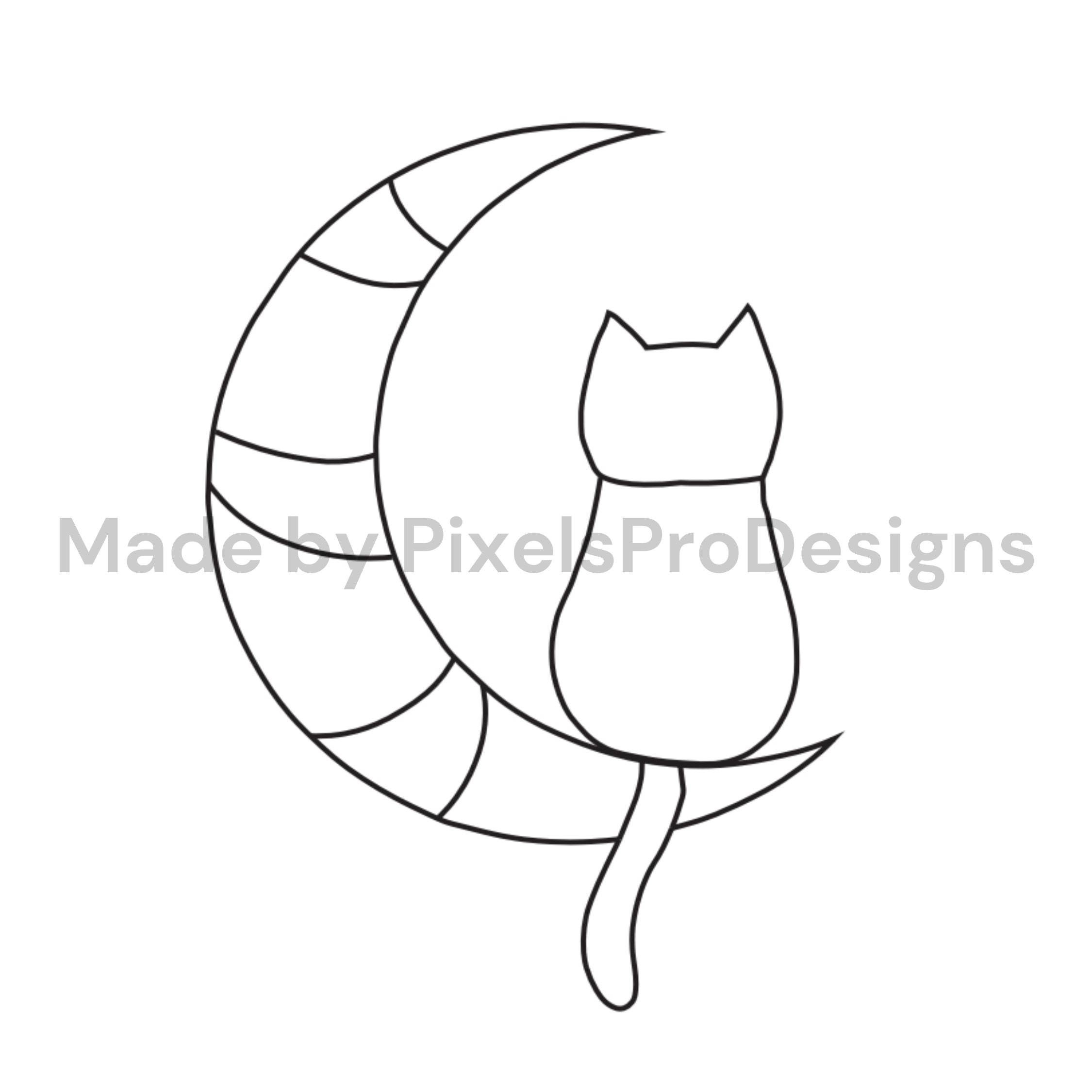 Cat Stained Glass Suncatcher Digital Pattern Printable - Etsy