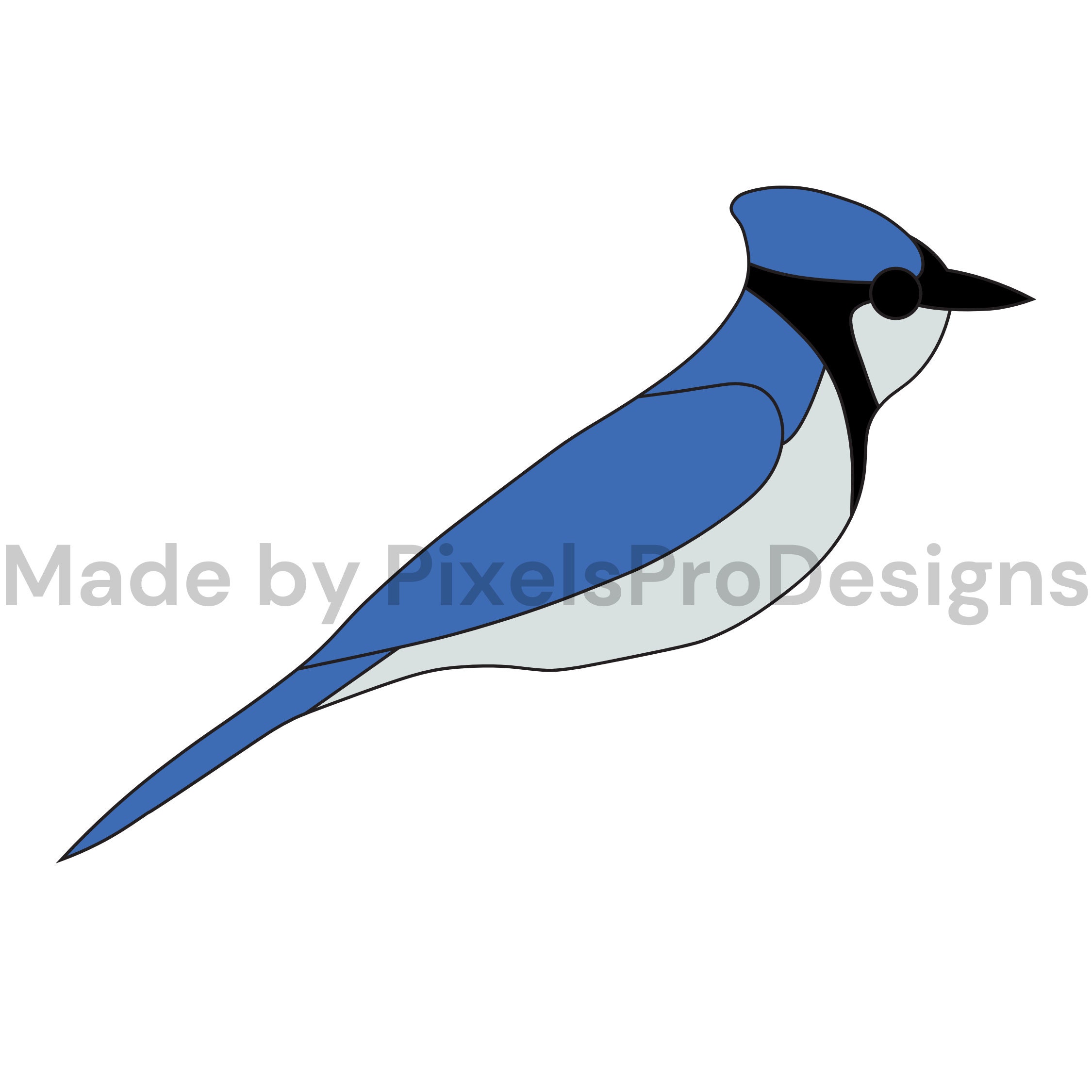 Digital Pattern Blue Jay Stained Glass Suncatcher Printable Bird ...