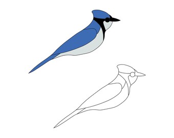 Blue Bird Stained Glass Pattern - Etsy