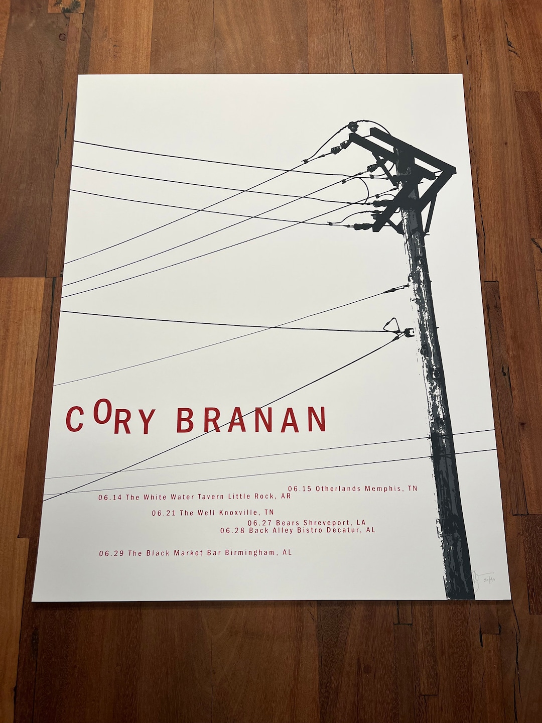 Cory Branan June 2013 Tour Gigposter - Etsy