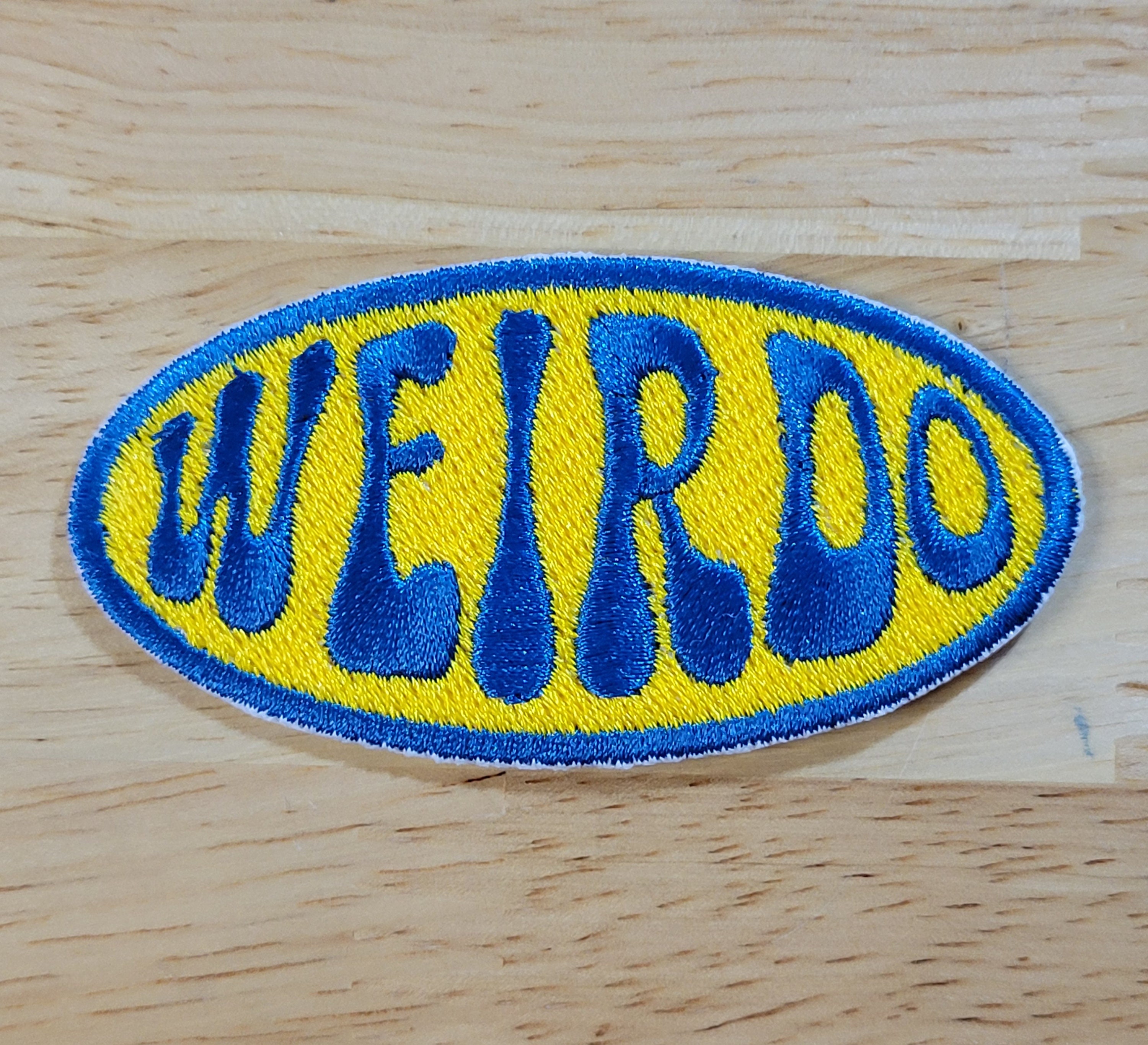Weirdo Iron-on or Sew-on Machine Embroidered Patch With Blue Lettering ...