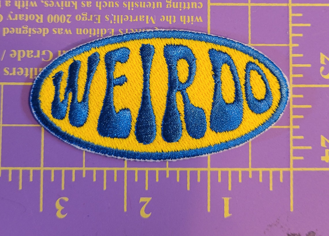 Weirdo Iron-on or Sew-on Machine Embroidered Patch With Blue Lettering ...