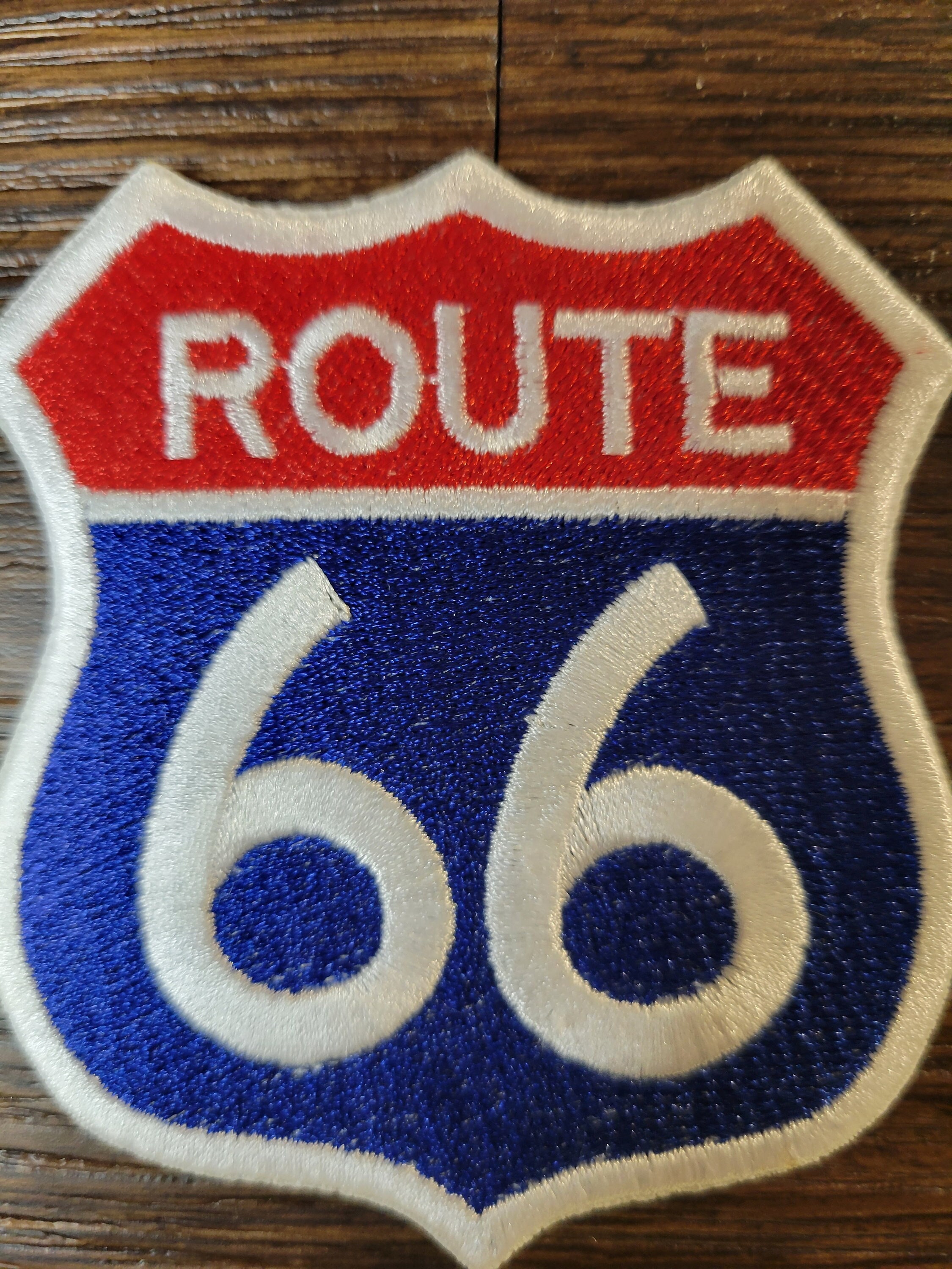 Route 66 Embroidered Iron-on Patch in Blue and Red - Etsy