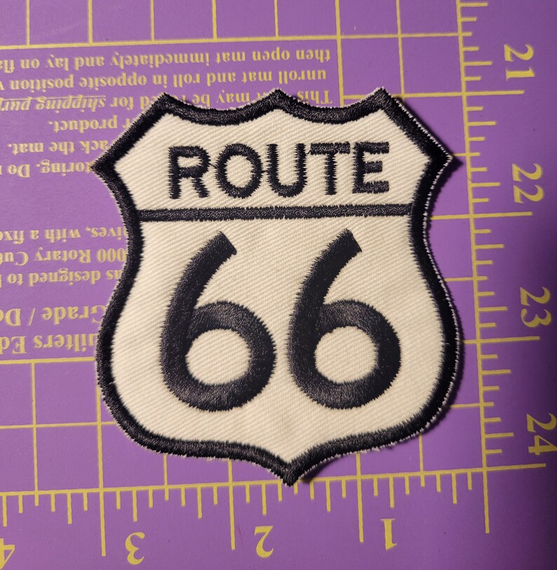Route 66 Embroidered Iron-on Patch in Black and White - Etsy