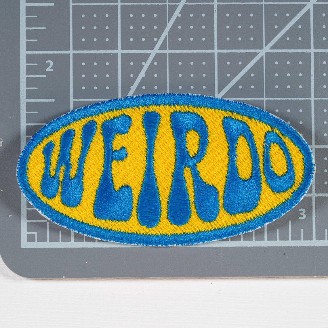 Weirdo Iron-on or Sew-on Machine Embroidered Patch With Blue Lettering ...