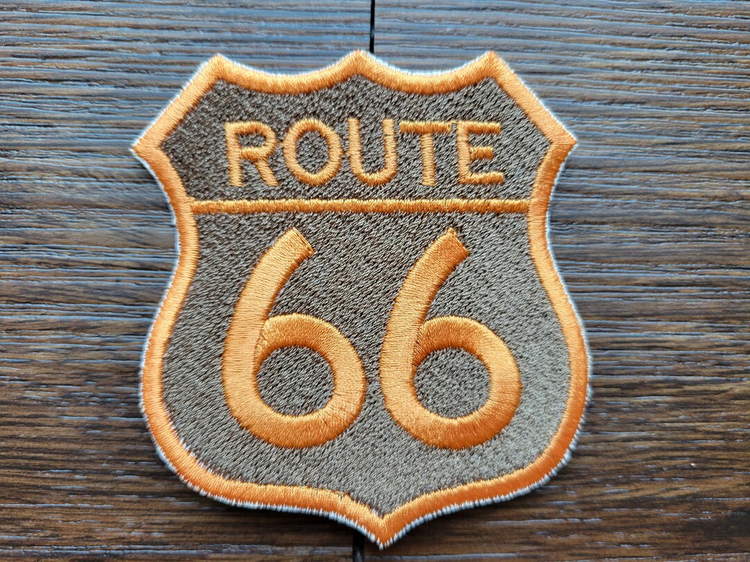 Route 66 Embroidered Iron-on Patch in Brown and Orange - Etsy